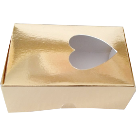 Cutie Carton Colorata Cadou cu fereastra decupata 8x5.5x2.5 cm Aurii